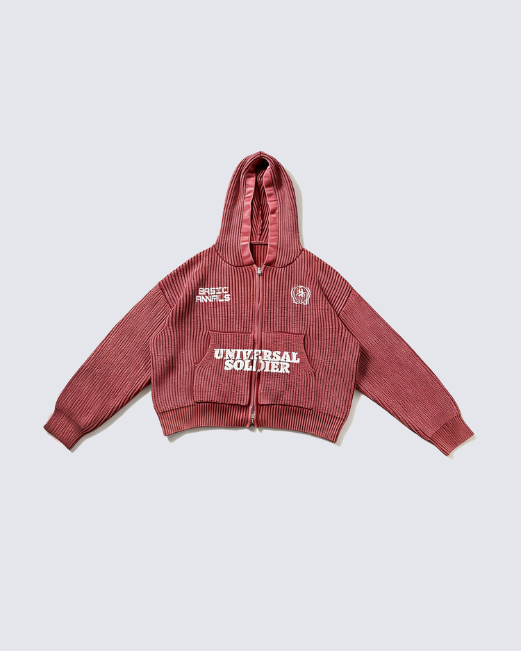 Red Boxy Zip Hoodie – KIIKIO