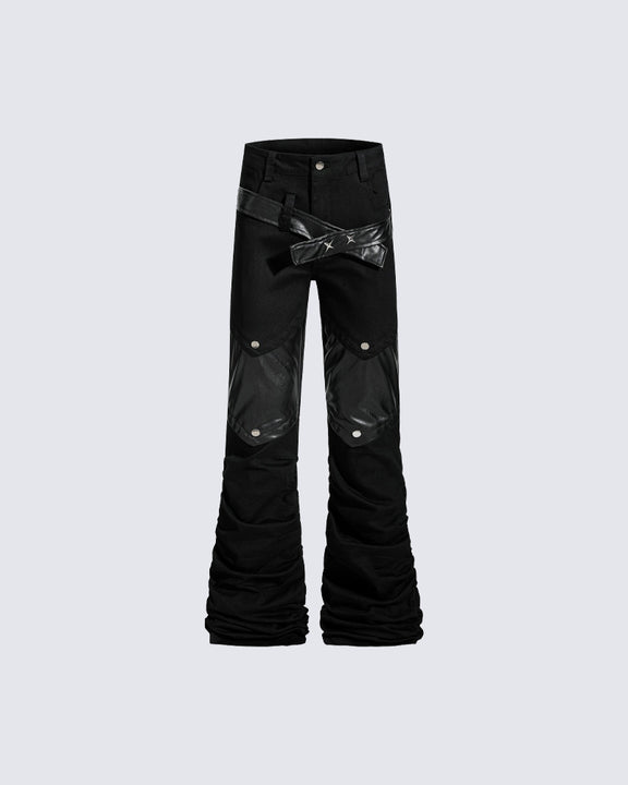 Retro Panel Stacked Cotton Pants – KIIKIO