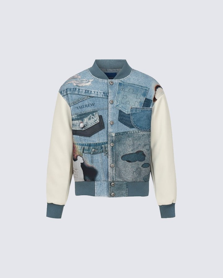 Vintage Burned Denim Padded Jacket – KIIKIO