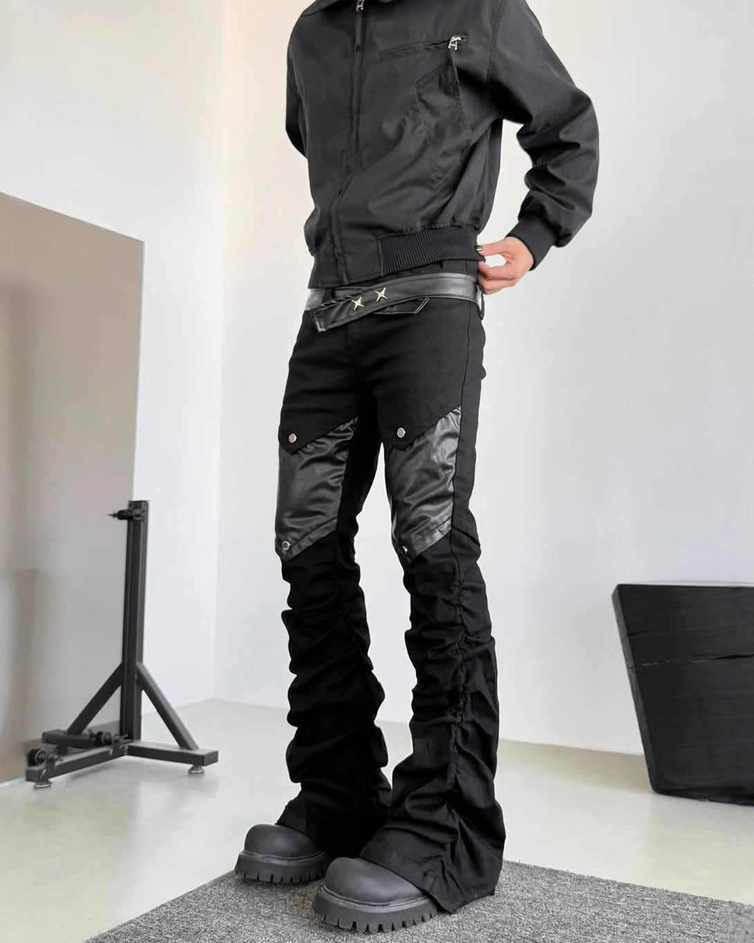 Retro Panel Stacked Cotton Pants – KIIKIO