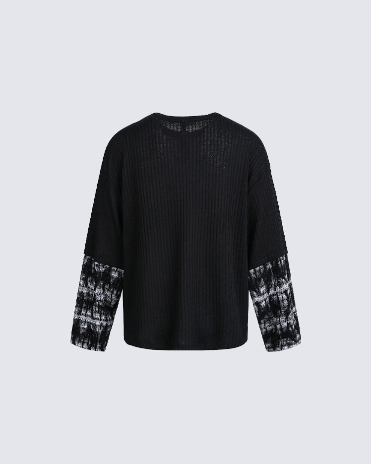 2026 Vintage Ribbed Texture Sweatshirt – KIIKIO