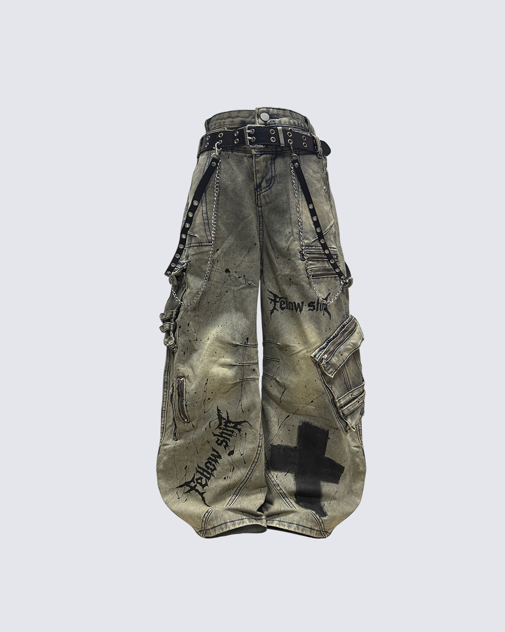Dual-Waist Paint-Splash Cargo Pants – KIIKIO